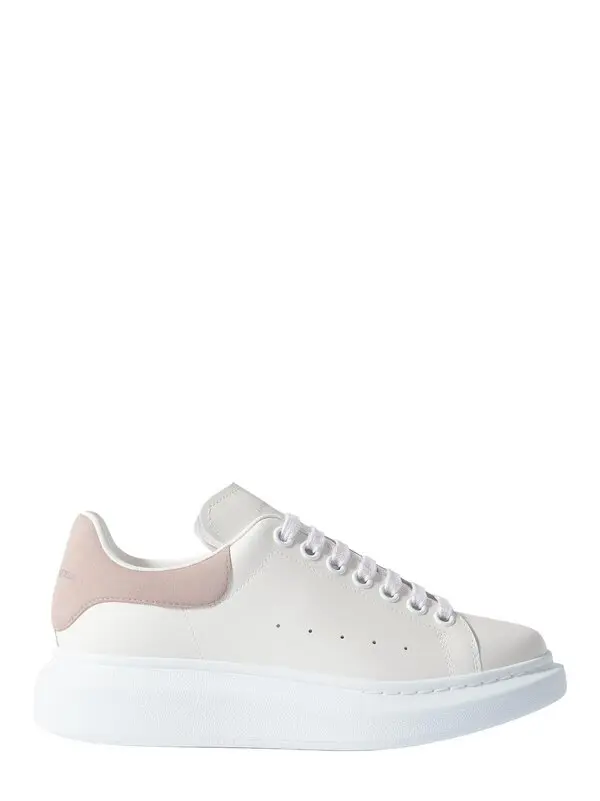 Alexander McQueen Exaggerated-sole Leather Sneakers - White
