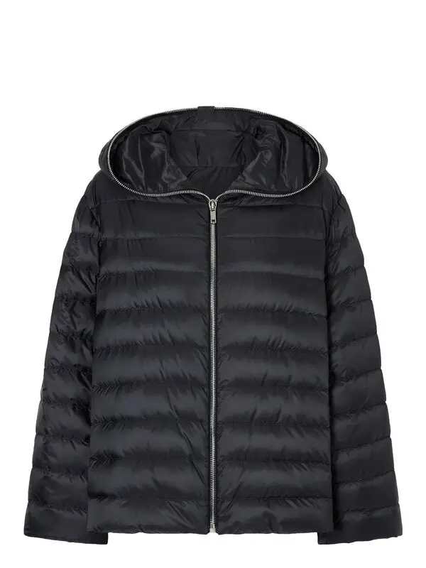 Rick Owens Moncler + Hooded Quilted Down Jacket - Black