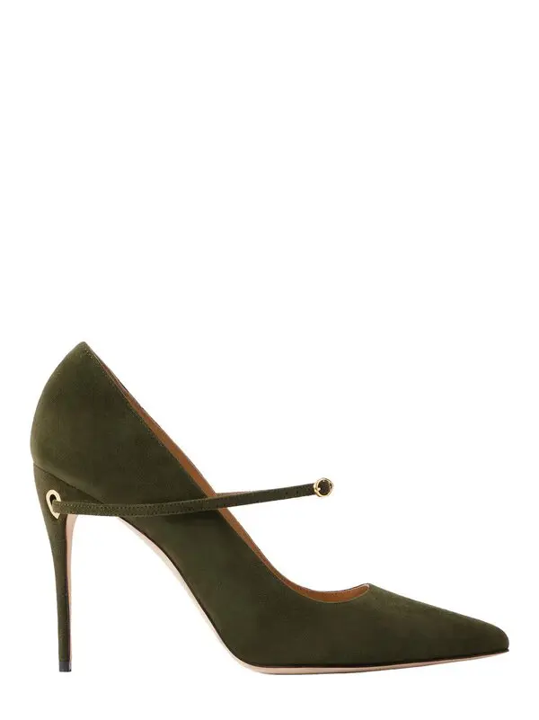 Jennifer Chamandi Lorenzo 105 Suede Pumps - Green