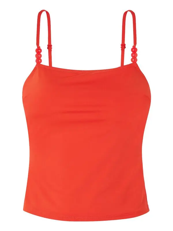 Staud Cleo Bead-embellished Tankini Top - Orange