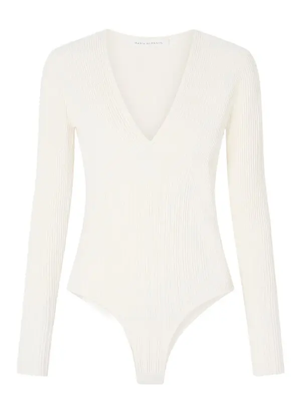 Maria Mcmanus Recycled Ribbed-knit Bodysuit - Ivory