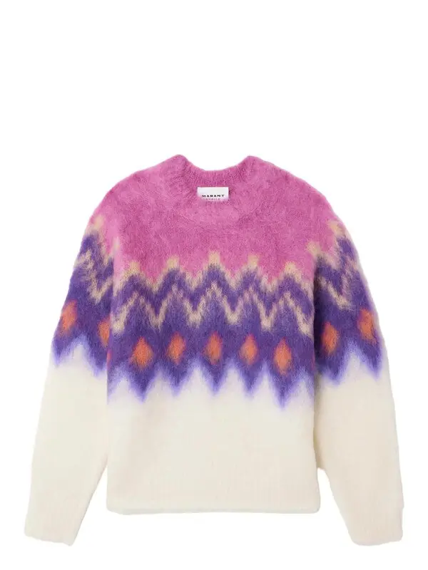 MARANT ETOILE Ambre Intarsia-knit Sweater - Pink