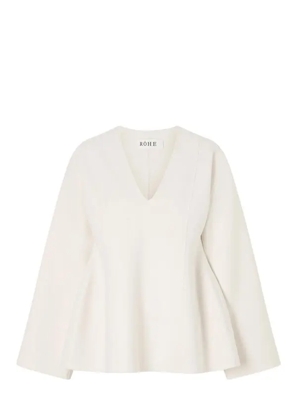 RÓHE Paneled Wool Blouse - Neutrals