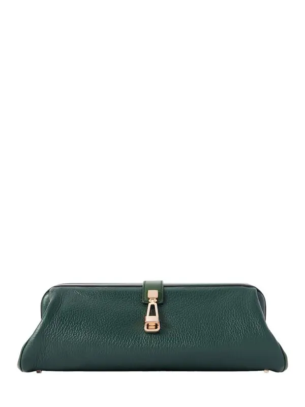 Gabriela Hearst Paola Textured-leather Clutch - Green