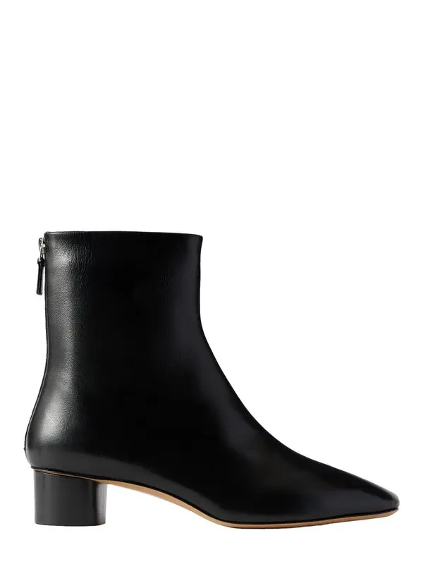 Le Monde Beryl Carole Leather Ankle Boots - Black