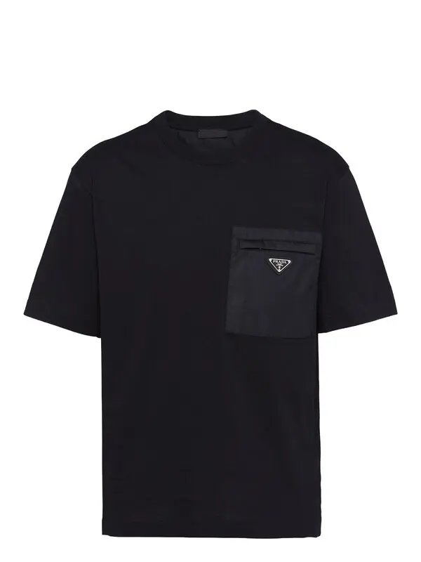 Prada Re-nylon And Jersey T-shirt - Black