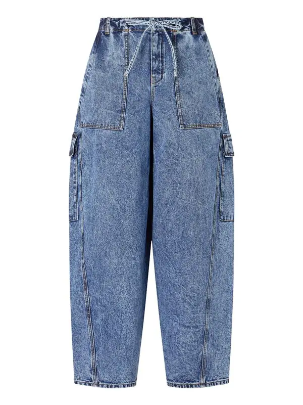 Alaïa Acid-wash Barrel-leg Jeans - Blue