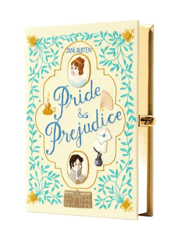 OLYMPIA LE-TAN Pride And Prejudice Embroidered Clutch - Yellow