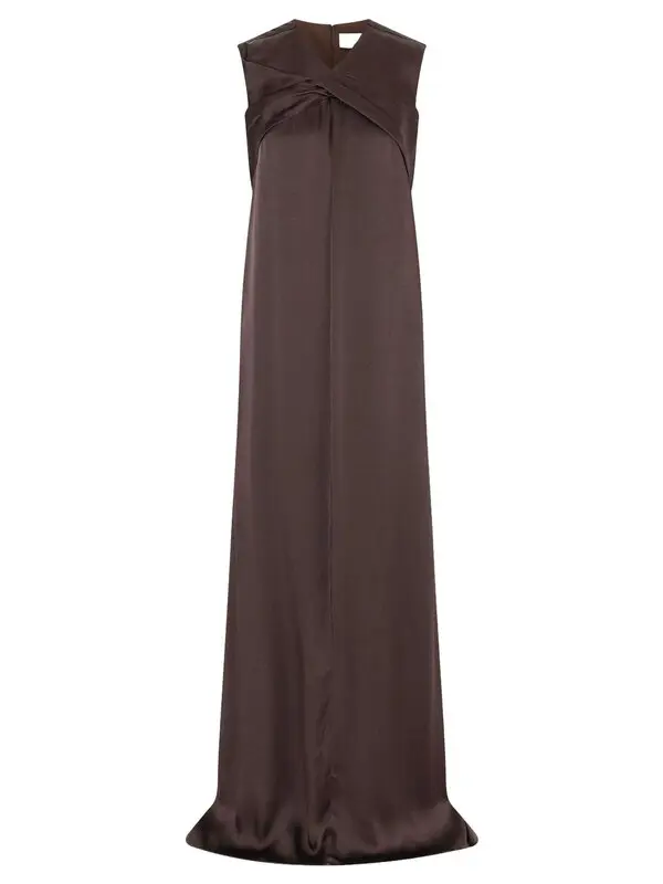 LIBEROWE Siena Pleated Satin-crepe Gown - Brown