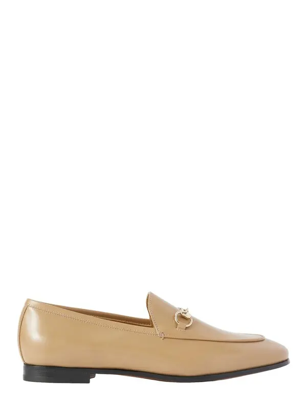 Gucci Jordaan Horsebit Leather Loafers - Light Brown