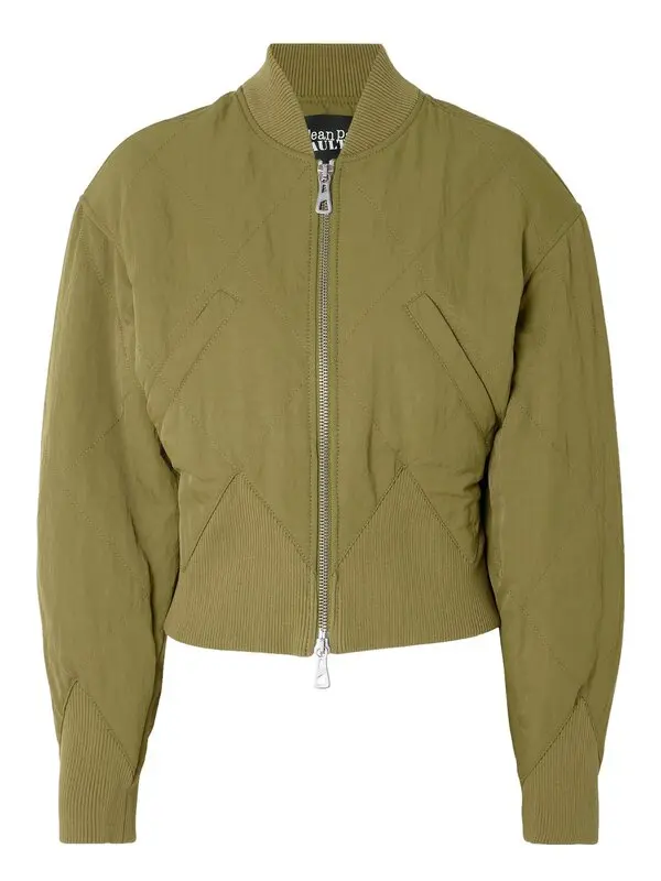 Jean Paul Gaultier Paneled Quilted Recycled-shell Bomber Jacket - Green