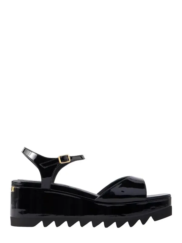 Stella McCartney Elyse Patent Platform Sandals - Black