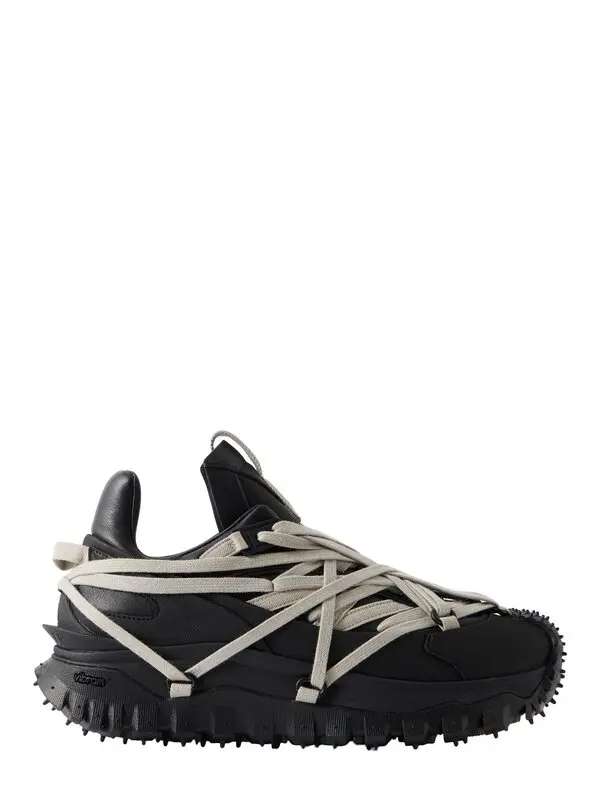 Rick Owens Moncler + Trailgrip Megalace Sneakers - Black