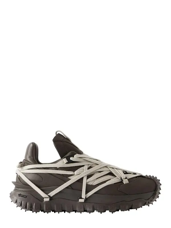 Rick Owens Moncler Trailgrip Megalace® Leather Sneakers - Taupe