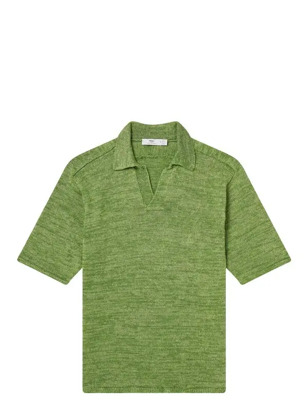 Inis Meáin Linen Polo Shirt - Green