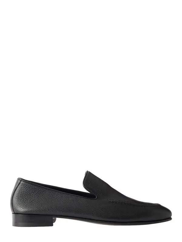 Manolo Blahnik Truro Full-grain Leather Loafers - Black