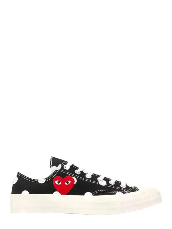 Play Comme Des Garcon Polka-dot Heart Sneakers - Black