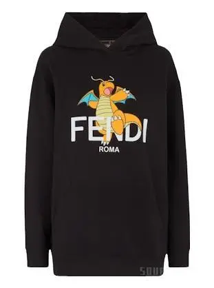Fendi X Fragment X Pokemon Dragonite Sweatshirt - Black