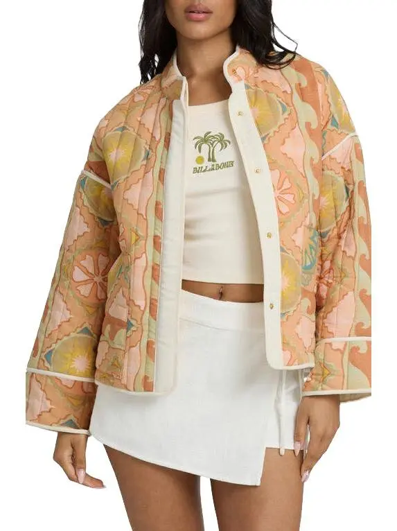 BILLABONG Abstract Oversized Quilted Jacket - Sand