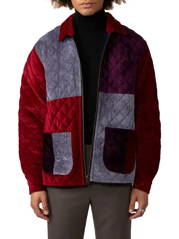 RAGA MAN Gautam Reversible Quilted Jacket - Burgandy