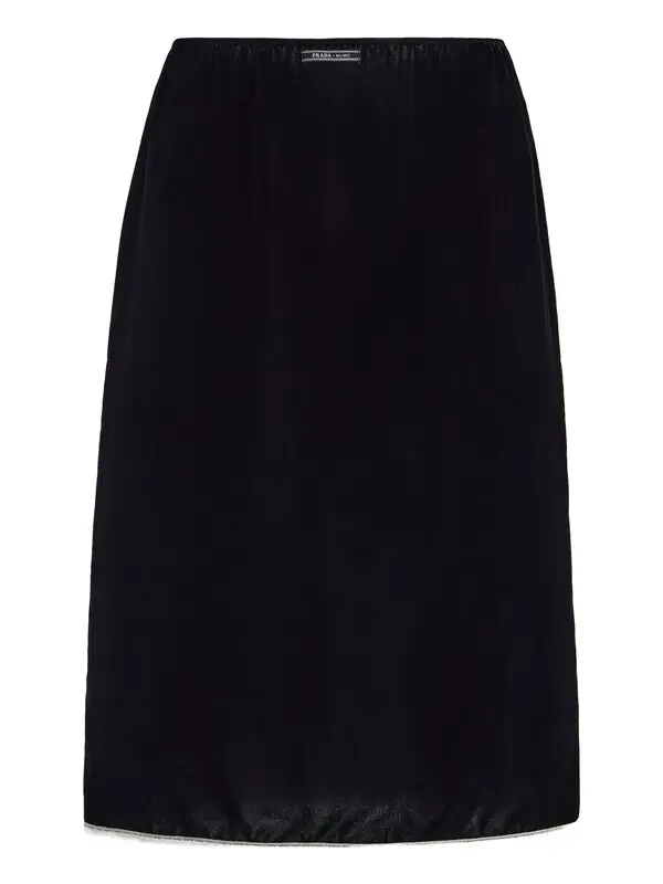Prada Velvet Midi Skirt - Black