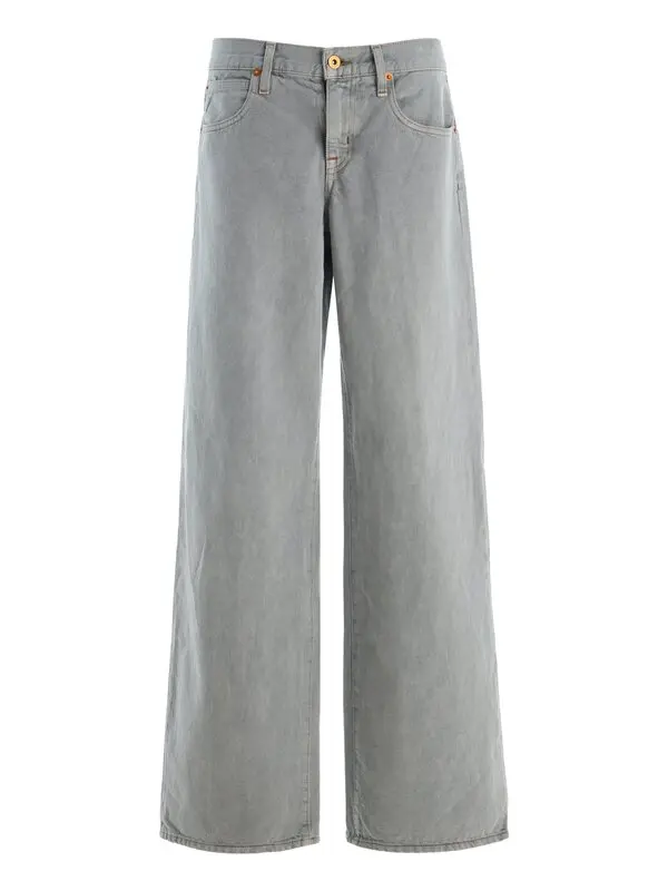 SLVRLAKE Lexi Rigid Low-rise Wide-leg Jeans - Grey