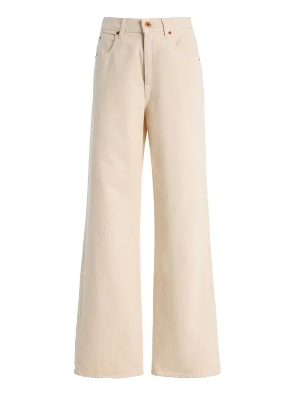 SLVRLAKE Grace Rigid High-rise Wide-leg Jeans - Ivory