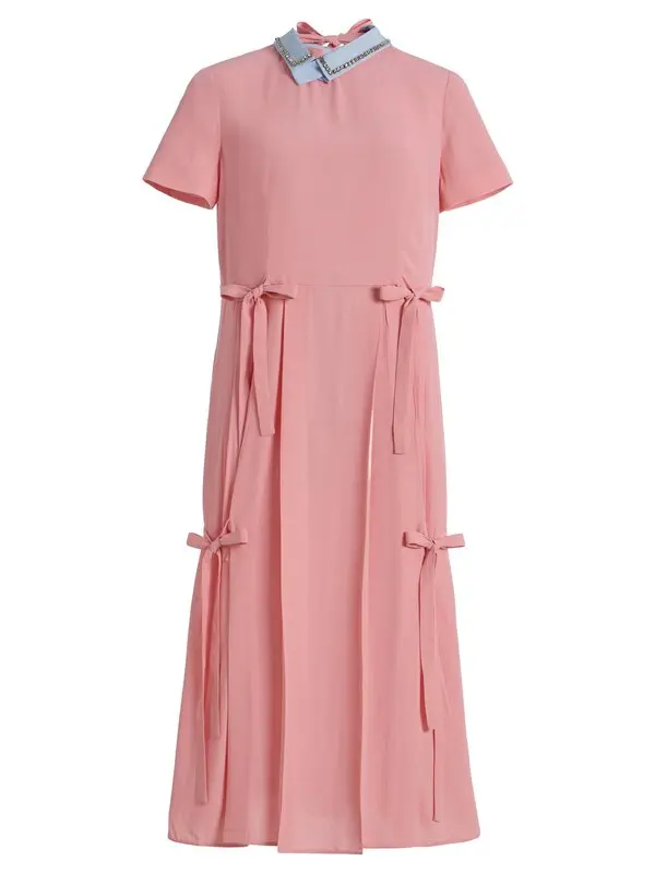 Prada Crepe Midi Dress - Pink