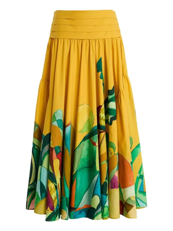 ALEMAIS Mokshini Printed Organic Cotton Midi Skirt - Multi
