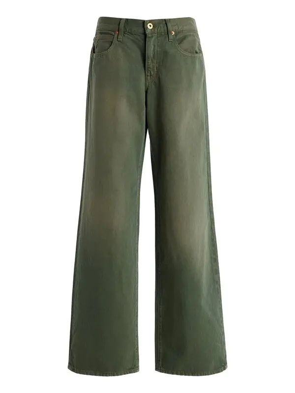 SLVRLAKE Mica Rigid Low-rise Wide-leg Jeans - Green