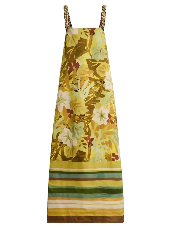 ALEMAIS Printed Linen-blend Maxi Dress - Multi