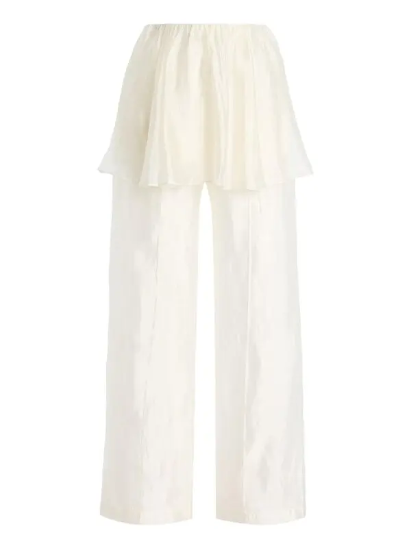 THE GARMENT Gillian Organza Peplum Pants - Ivory