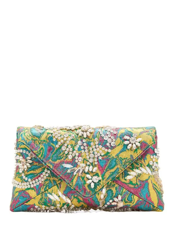 Dries Van Noten Leather Envelope Clutch - Yellow