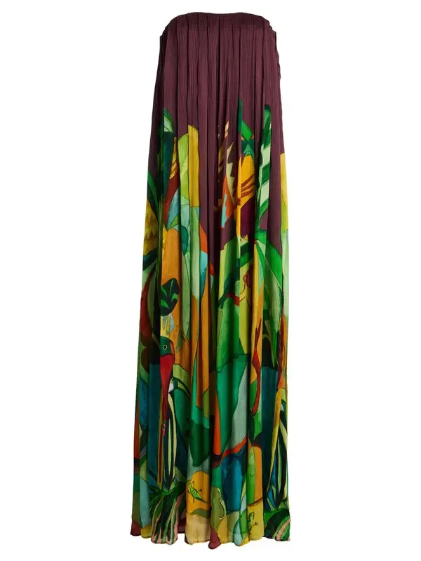 ALEMAIS Mokshini Crinkled Silk Satin Maxi Dress - Multi
