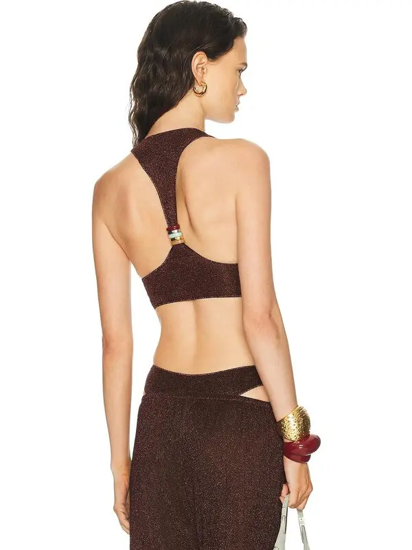 Oseree Lumiere Multi Ring Top - Chocolate