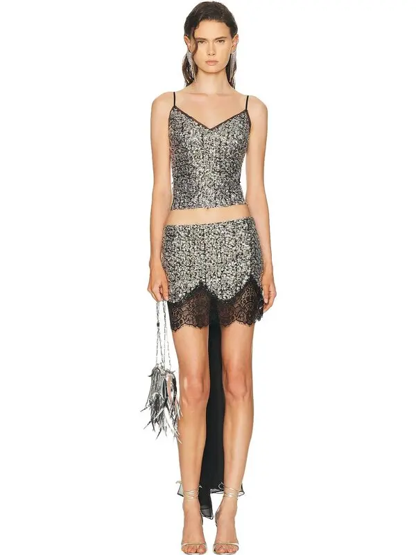 SIEDRES Zaya Top - Black & Silver