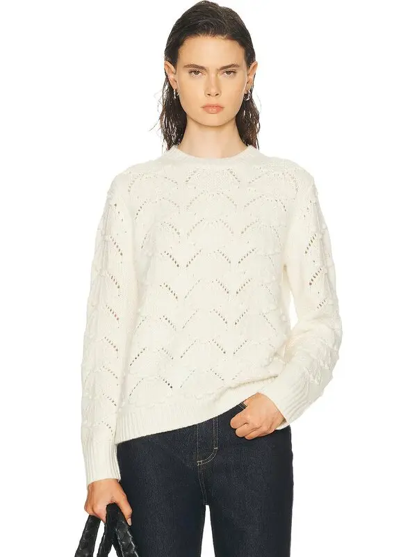 Loulou De Saison Clyde 3d Shell Knit Sweater - Ivory