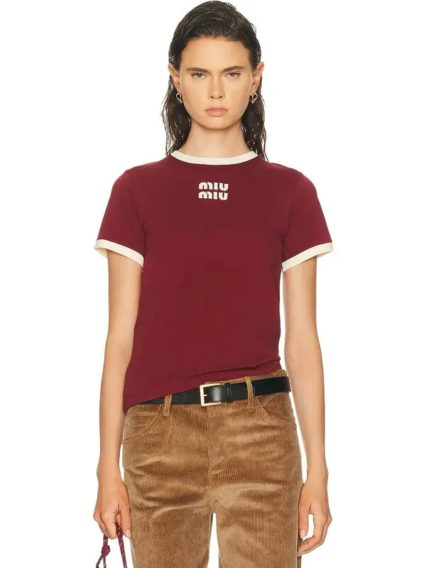 Miu Miu T-shirt - Amaranto & Talco