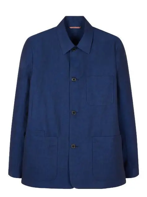 Paul Smith Indigo Cotton-linen Work Jacket - Blue