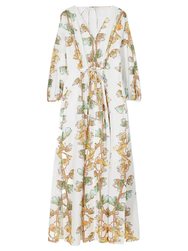 Paul Smith Infloressence Cotton-silk Midi Dress - White