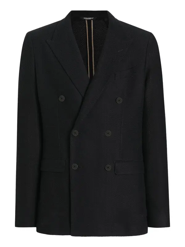 Dolce & Gabbana Double-breasted Taormina Jersey Jacket - Black
