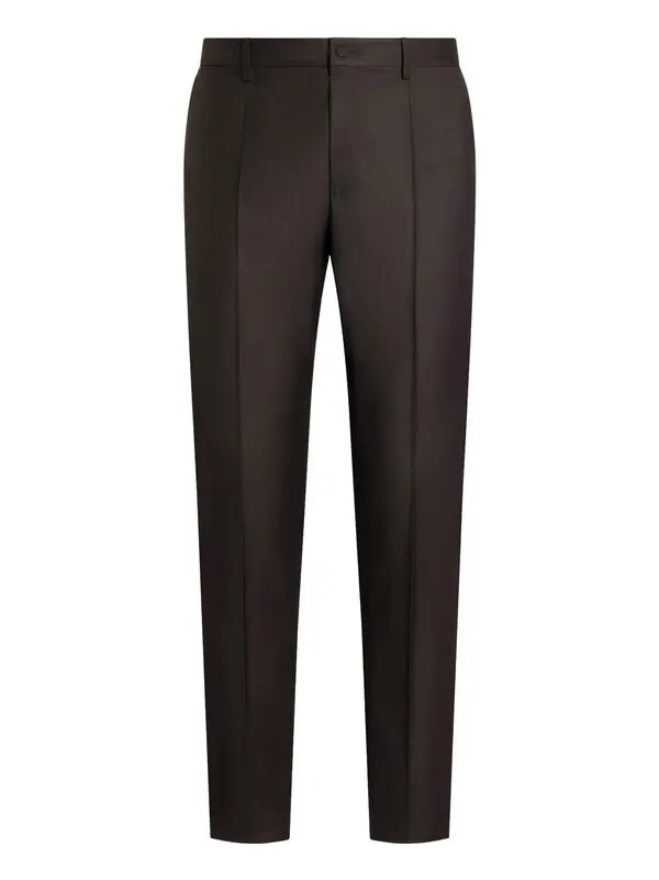 Dolce & Gabbana Virgin Wool Trousers - Brown