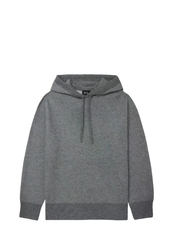 A.p.c. Long-sleeve Hoodie With Drawstring - Grey
