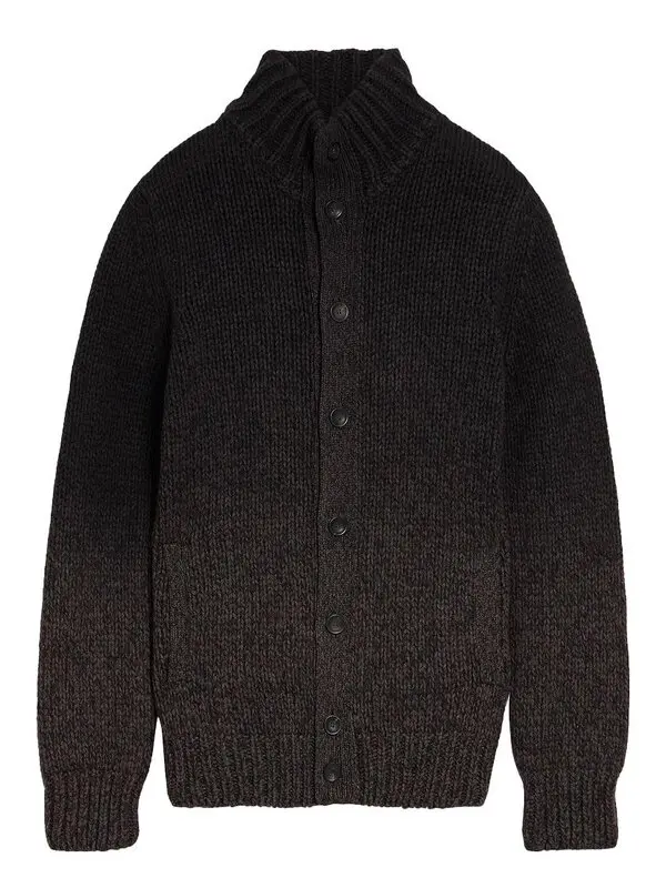 SLOWEAR Zanone Dégradé Wool Cardigan - Dark Brown