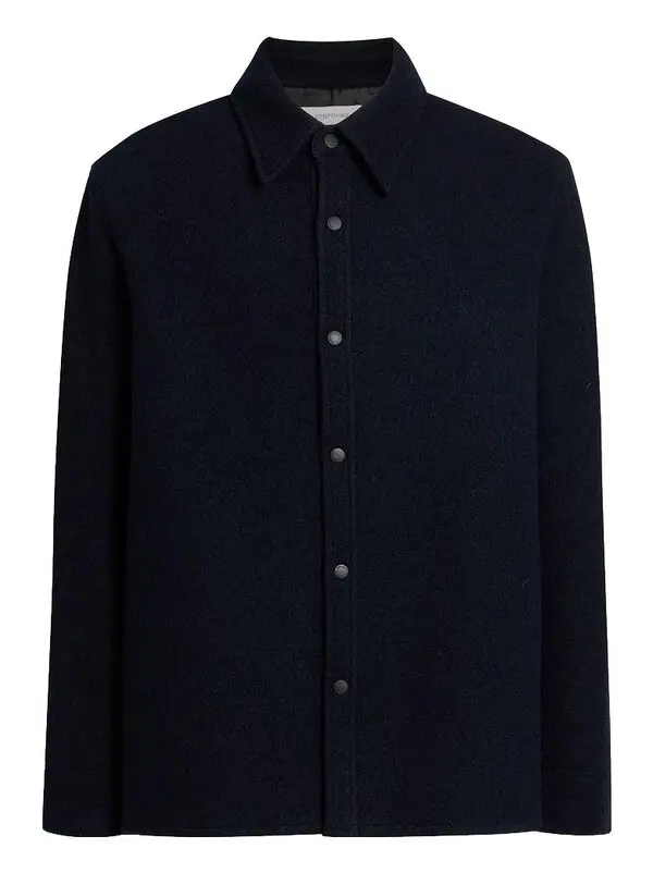 LE17SEPTEMBRE Woolblend Bouclé Overshirt - Navy