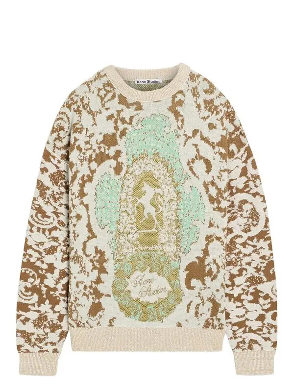 Acne Studios Jacquard-knit Sweater - Sage Green