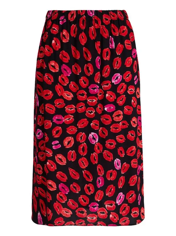 Marni Printed Crepe Skirt - Tomato Red