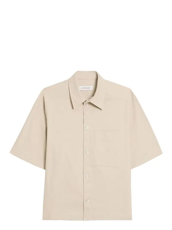 LE17SEPTEMBRE Cottonblend Canvas Shirt - Beige