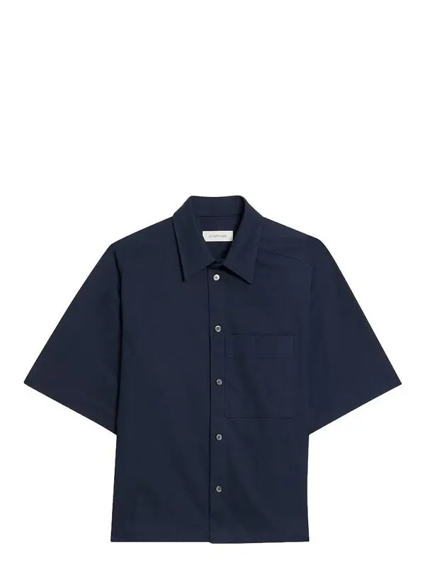 LE17SEPTEMBRE Cottonblend Canvas Shirt - Navy