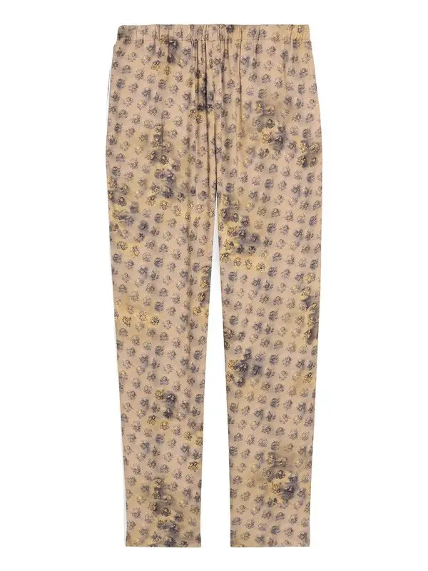 Acne Studios Tapered Floralprint Twill Drawstring Pants - Sand